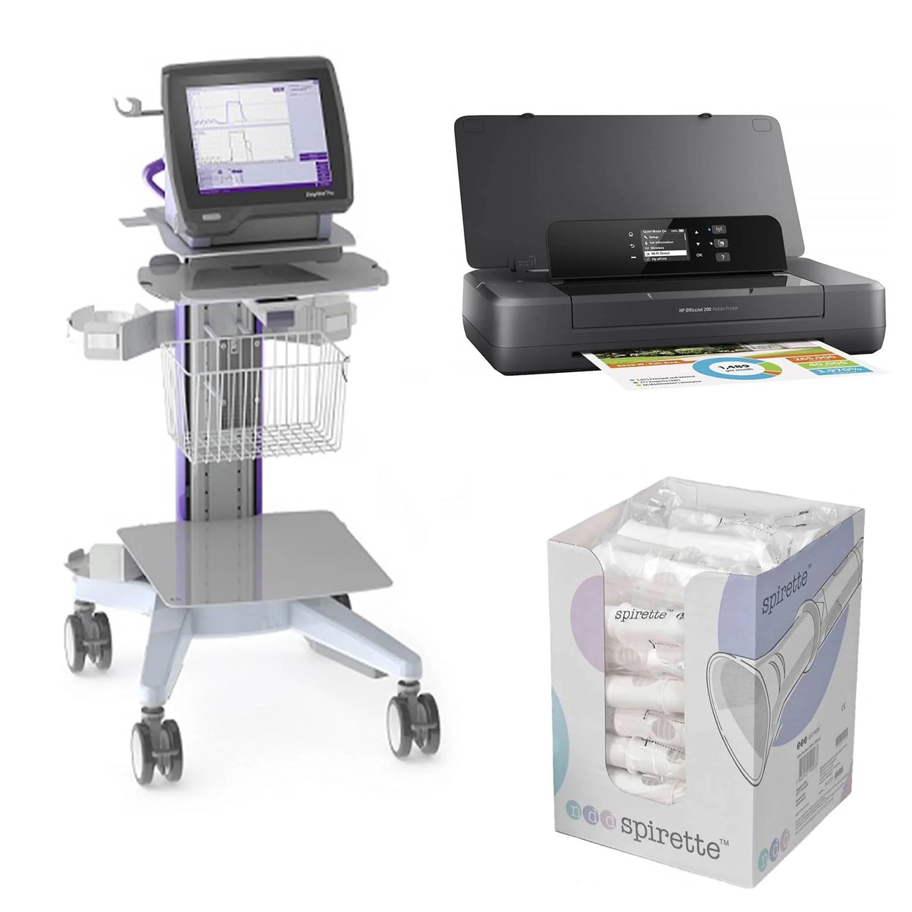 ndd Medical EasyOne Pro: Cart & Printer Kit — Integris Equipment LLC